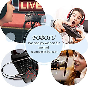 Foboiu 2 Pack Headphone Splitter Adapter, Headset Splitter Separate Headphones and Mic Jack, 3.5mm Splitter for PS4, PS5, Xbox One, Laptop, PC Gaming Headset, Tablet, Smartphone, Switch