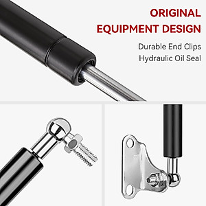 17Inch 150Lbs/667N Gas Struts Spring Shocks Lift Support with L Brackets for RV Murphy Bed Heavy Duty Tool Box Cabinet Trap Basement Door Floor Hatch Lid Truck Canopy Cover Trailer 2pcs by IAQWE