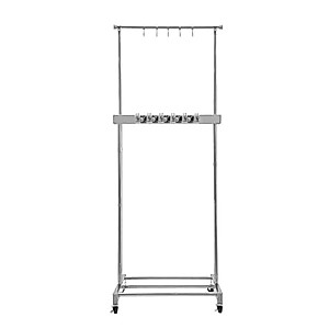 Broom mop Holder Cleaning Supplies Organizer Janitor Carts on Wheels, Movable Floor-Mounted Mop Rack, Housekeeping Station Storage Tools, for Garage, Garden, Closet