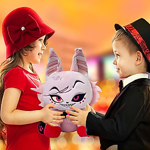 Wrohasil Hazbin Hotel Plush Husk, 9.8 Inch Hazbin Hotel Plush Angel Meow Dolls Pillow, Helluva Boss Plushies Figure Gifts for Boys Girls Birthday (Angel Meow)