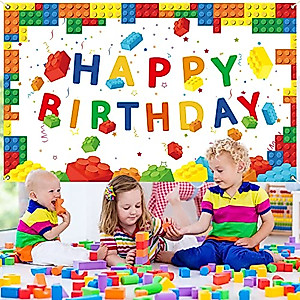 Building Blocks Party Decorations Banner Colorful Blocks Birthday Photography Backdrop Building Blocks Theme Party Supplies