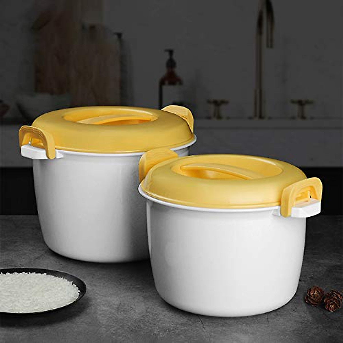 CKMSYUDG Portable Microwave Oven Rice Cooker Multifunctional Steamer 2800Ml Insulation Lunch Box Steaming Utensils for Microwave