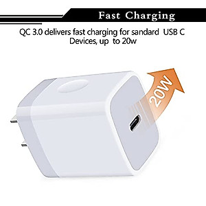 Type C Wall Adapter for Samsung Galaxy S21 FE S23 S22 Ultra S20 Plus A03S F23 A13 A23 A33 A53 A73,20W PD 3.0 USB C Wall Charger Plug Fast Charging Block for iPhone 14 13 12 11 Pro Max,SE,XR,8 7 6 Plus