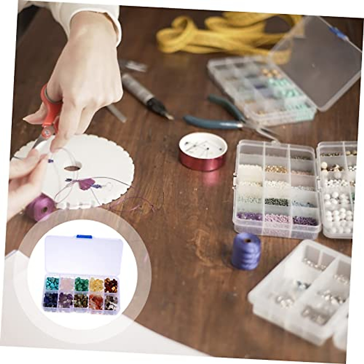 Didiseaon Gravel Natural Stone Natural Gemstone Beads DIY Kits Gemstone Jewelry Healing Stones Jewelry Spacer Beads Irregular Chips Beads DIY Spacer Beads Loose Bead Stone Spacer Beads 1 Box