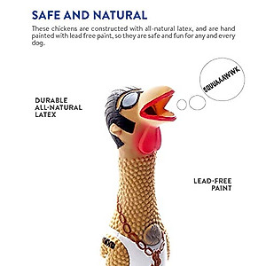 Charming Pet Squawkers Earl Latex Rubber Chicken Interactive Dog Toy, Large