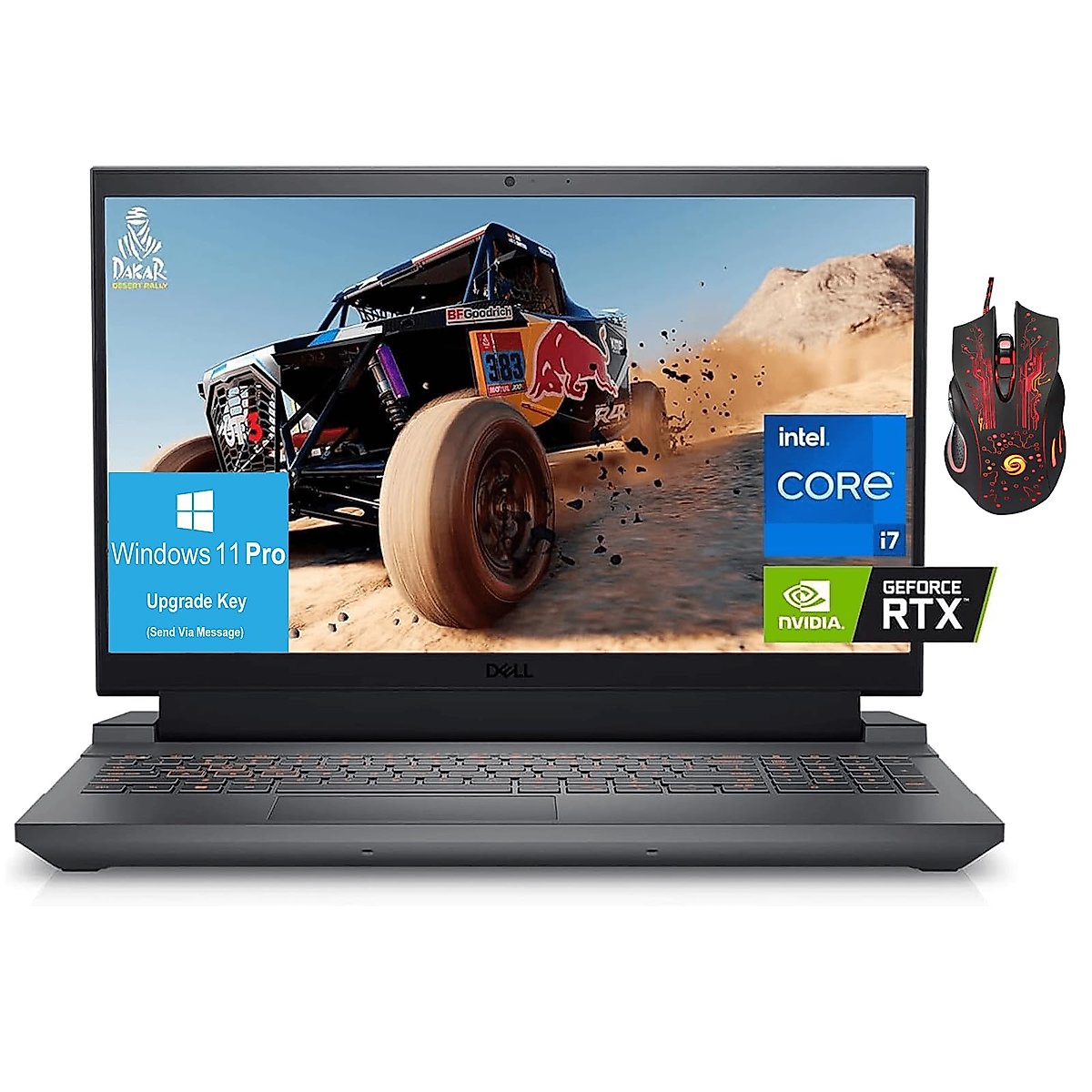 Dell 2023 Newest G15 Gaming Laptop, 15.6" FHD Display, CPU i7-13650HX(14-core), RTX 4050, 16GB DDR5, 1TB SSD, Backlit Keyboard, Wi-Fi 6, Dolby Audio, Windows 11 Pro, with Mouse