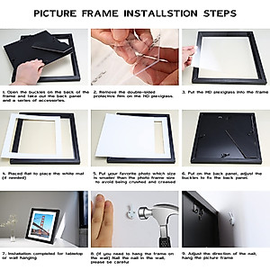 OMISHE 9x9 inch Picture Frame Black for Wall Hanging or Tabletop Poster, Frame Display 7x7 inch with Mat or 9x9 Without Mat, Square Wall Gallery Photo Frame, Black