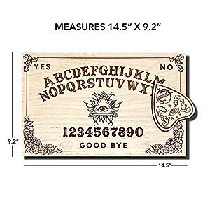 Medium Wooden Spirit Board - Talking Board - Spirit Board - Medium Size 14.5 x 9.2'' Handmade Wooden Premium Quality Board and Planchette