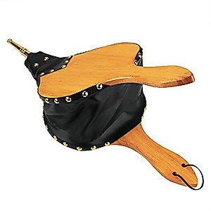 TJ.MOREE Fireplace Bellows Indoor 19"x 8" Large Wood Fire Blower with Hanging Strap, Long Handle, Metal Nozzle, Great Tool for Fireplace, Fire Pit, Wood Stove, BBQ, Outdoor Camping