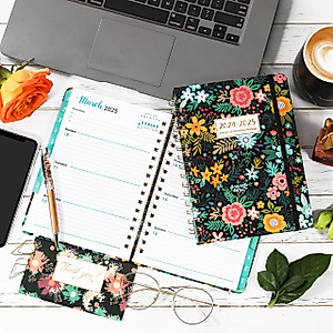 2024-2025 Planner - Planner 2024-2025, July 2024 - June 2025, Weekly & Monthly Planner with Tabs, 6.37" x 8.46", Hardcover + Inner Pocket + Thick Paper - Colorful Flower