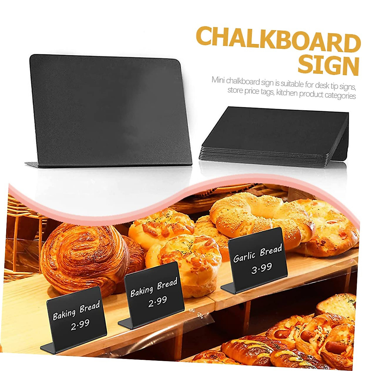Veemoon 1 Set Rewritable Small Blackboard Mini Chalkboard Signs Small Blackboard Sign Chalk Labels Food Decor Easel Menu Board Mini Chalkboard Label Mini Blackboard Sign Message Sign Notes