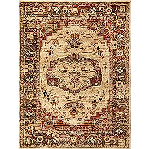 Unique Loom Saturn Collection Area Rug - Outlook (Rectangular 9' 0" x 12' 0", Cream/ Black)