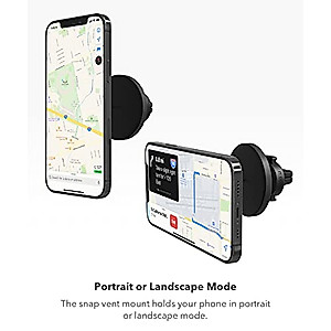 mophie snap Vent Mount - Magnetic car Mount Compatible with Any Smartphone - Made for Smartphones, iPhone, Google Pixel, Samsung Galaxy, Qi-Enabled Devices - Black