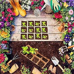 Fooyekep Seed Starter Tray,20 Pack Peat Pots for Seedlings,240 Cells Biodegradable Seed Starter Pots Germination Trays,Organic Seed Starter Kit with 20 Pcs Plant Labels