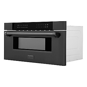 ZLINE 30" 1.2 cu. ft. Built-in Microwave Drawer in Black Stainless Steel