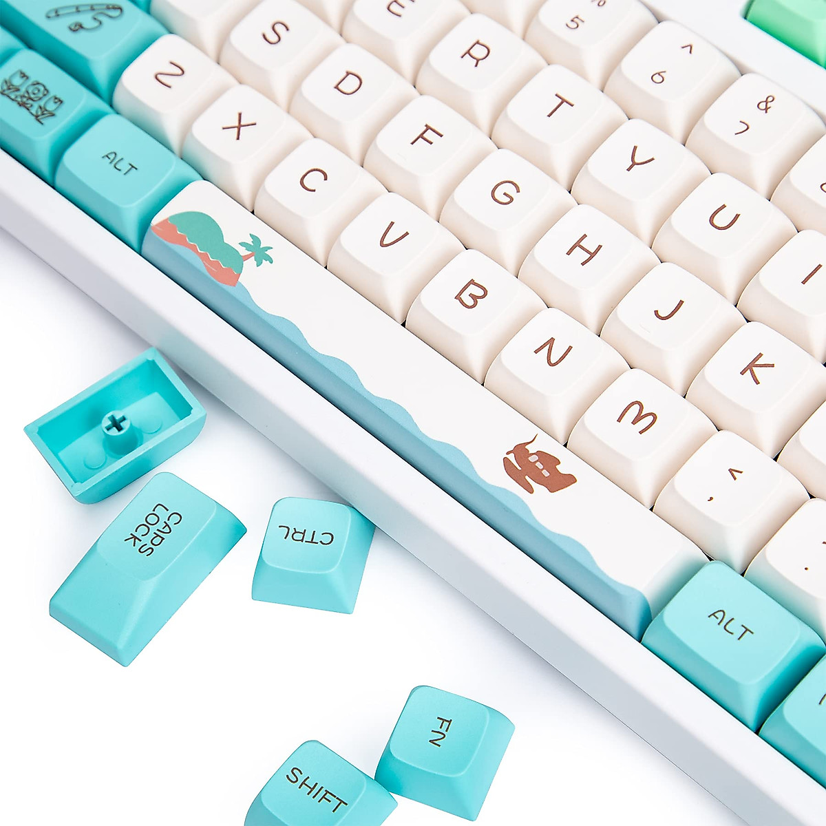 UniCusMech 135 Keys Set XDA Profile Custom Keycaps PBT Dye Sublimation ANSI Layout Keycaps Set for Gateron Kailh Cherry MX Switches Mechanical Gaming Keyboards (Animal Forest)