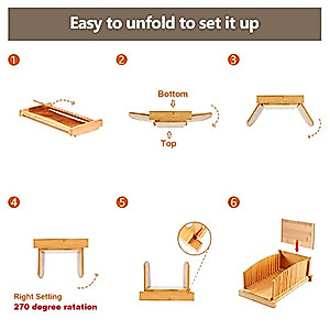 Kiss Core Premium Bamboo Bread Slicer for Homemade Bread, Crumb Catcher, Foldable and Compact Loaf Cutter 3 Size Slicing Guide