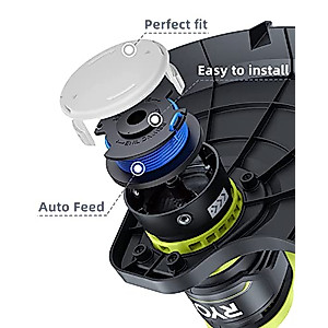 Eventronic String Trimmer Line Compatible with Ryobi One+ AC14RL3A,66 FT/0.065-Inch Autofeed Spools,Trimmer Spool Compatible with Ryobi Weed Wacker 18V,24V,40V Cordless Trimmers (6Spools+1Cap)