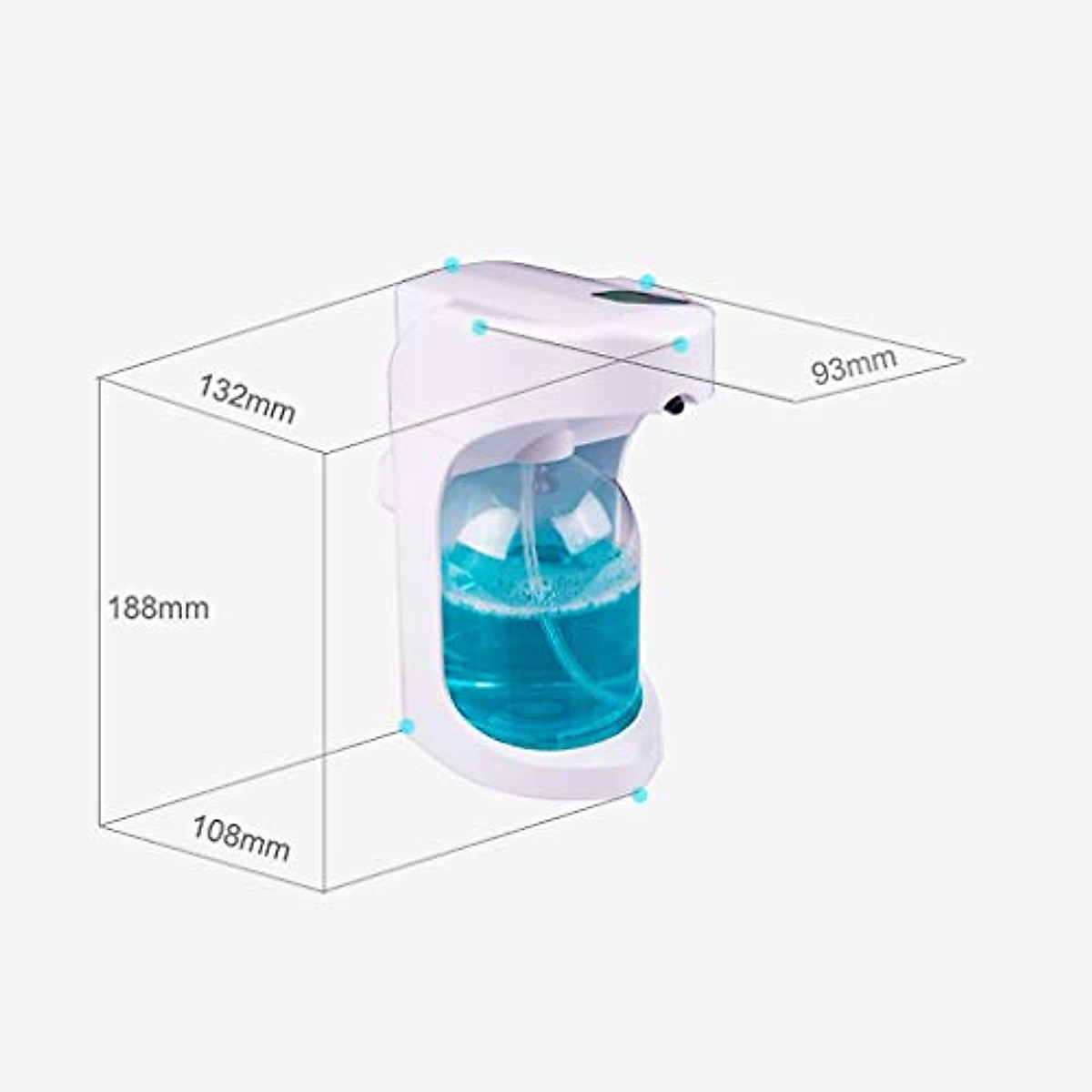 FKJLUN Hand Soap Dispenser Pump Automatic Foam Hand Sanitizer Induction Soap Dispenser Hand Sanitizer Bottle to Soap Dispenser Mobile Phone Wall Hanging Hand Lotion Bottle for Bathroom (Color : Red)