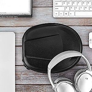 Geekria Shield Headphones Case for Lay Flat Over-Ear Headphones, Replacement Hard Shell Travel Carrying Bag with Cable Storage, Compatible with Bose 700, QC45, QC35 II, QCSE, Sony WH-CH510 (Black)