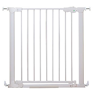 Qdos Safety Auto-Close SafeGate Baby Gate - Professional Grade Meets Tougher European Standards - Automatically Closes & Latches - Magnetic Lock Indicator - Easy Installation | Pressure Mount | White