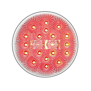 Grand General 77094 Red 4" Round Spyder 20-LED Stop/Turn/Tail Sealed Light with Clear Lens