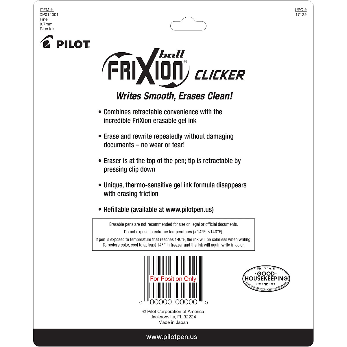 Pilot Frixion Erasable Pens - 6 Pack of Blue Ink Pens + 4 Bonus Refills - Frixion Clicker Erasable Pens Retractable Gel Ink Pen - Fine Point 0.7 mm Used for Rocketbook & Notebook