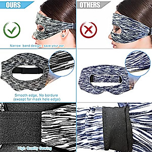 Jo. Devivre VR Mask Sweat Band VR Sweat Mask Face Cover for Oculus Quest 2 ,Virtual Reality Workouts, Supernatural Size Adjustable with Strap Closure (Grey, 2 Pack)