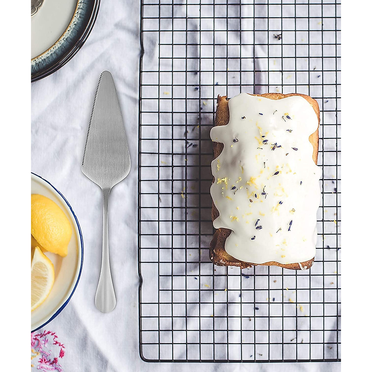 Stainless Steel Cake Server, All In One Cutter & Server Set Pie Server Wedding Cake Knife for Party and Daily Use, Pack of 5