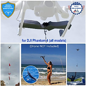 Release and Drop Professional Device for DJI Phantom 4 (all models) – Drone Fishing, Bait Release, Load Delivery, Search and Rescue and Fun – U.S. Patent - by DRONE SKY HOOK