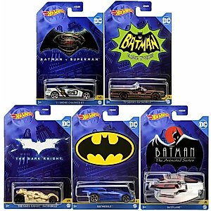 Hot Wheels Batman 2022 Batmobile Complete Set of 5 Diecast Vehicles Bundle