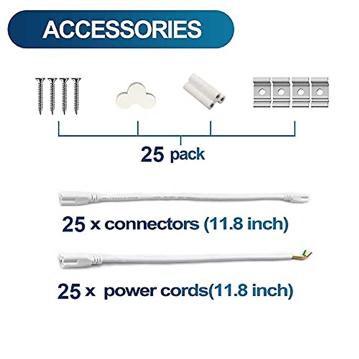 SZSKYING ( 25-Pack 8FT LED Shop Lights fixtrue,72W 7200LM 6500K,T8 LED Tube,Hight Output,Dual Row,Clear Cover,Integrated,Linkable,V Shape 8 LED Daylight White,Ceiling and Utility Shop Light Bulb.