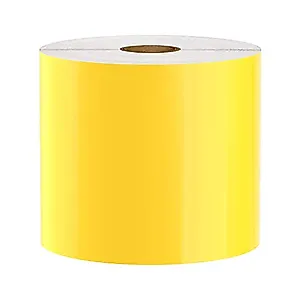 Premium Vinyl Label Tape for DuraLabel, LabelTac, VnM SignMaker, SafetyPro, Viscom and Others, Yellow, 4" x 150'