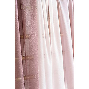 Ling's Moment Ribbon Backdrop Curtains 50% Transparency 10ft x 10ft Chiffon Like Fabric for Wedding Arch Ceremony Reception Decoration - Chic Dusty Rose