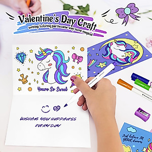 weirtoya Washable Fruit Scented Markers Set with Unicorn Pencil Case Stationery Set Valentine's Day Gifts Unicorn Toys Birthday Gifts for Girls 4-9 Years Valentine Craft Magical Unicorn