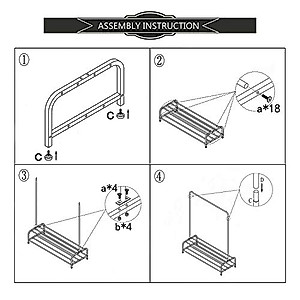 White Commercial Garment Rack,Closet Garment Rack, Heavy Duty Clothes Storage Organizer for Bedroom, Free-Standing and Closet Organizer and Storage with Hanger Rods Clothes Rack for Hanging Clothes