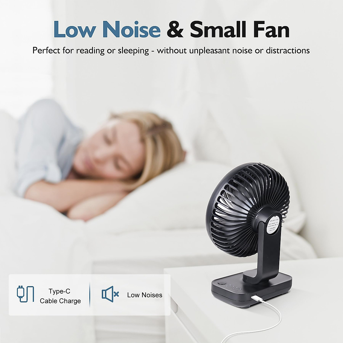 Battery Powered Fan 3600mA,Rechargeable Fan,Portable Desk Fan,Battery Operated Fan,Small fan, Rechargeable Fan Portable,Dual Adjustable Angle Desktop Air Circulate Fan with 4 Speed for Home Office