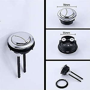 XXXDXDP Flush Toilet Tank Button Round Shape Toilet Push Dual Flush Buttons Bathroom Accessories 70mm/48mm (Size : B70MM)