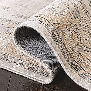Safavieh Atlas Collection 2'7" x 4' Camel/Stone ATL976C Vintage Oriental Distressed Viscose Accent Rug