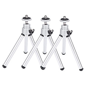 Keenso 3Pcs Universal Foldable Aluminium Alloy Stoving Varnish Mini Antishake Telescopic Tripod Telescoping Tripod Stand Monocular Telescope Camera Tripod