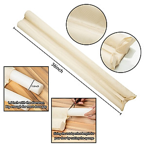 TumiMallody Waterproof Under Door Draft Stopper - 36 Inch Door Draft Stoppers Weather Stripping Noise Blocker Door Sweeps, Adjustable Size 32-36 Inch (Beige)