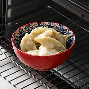 Ceramic Soup Bowls, Cereal Bowls Set of 6, 22 oz Bowls for Kitchen, Colorful Bowls for Cereal Soup Salad Pasta Rice Oatmeal Dessert, Dishwasher & Microwave Safe, Bowl Set for kitchen, Ceramic Bowls