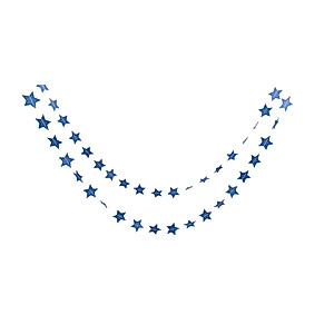 Furuix Outer Space Baby Shower Decorations 2pcs Mini Navy Blue Paper Star Garland Star String for Hanging Décor Wedding Party Decoration Outer Space Decor Birthday Decorations
