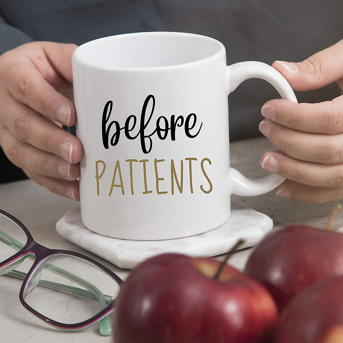 Before Patients, After Patients 11 oz Coffee Mug and 15 oz Stemless Wine Glass Set - Unique Gift Idea for Dentist, Dental, Medical, Hygienist, Doctor, Physician, Nurse - Perfect Graduation Gifts