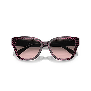 Coach HC8379U Universal Fit Sunglasses, Ruby Pearl Signature C/Grey Rose Gradient, 54 mm