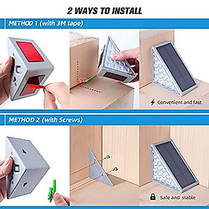 NIORSUN Solar Outdoor Step Lights Warm White Triangle IP67 Waterproof Auto on Off Decoration Deck Lights for Patio Yard, Driveway, Porch, Front Door, Sidewalk, 6 Pack