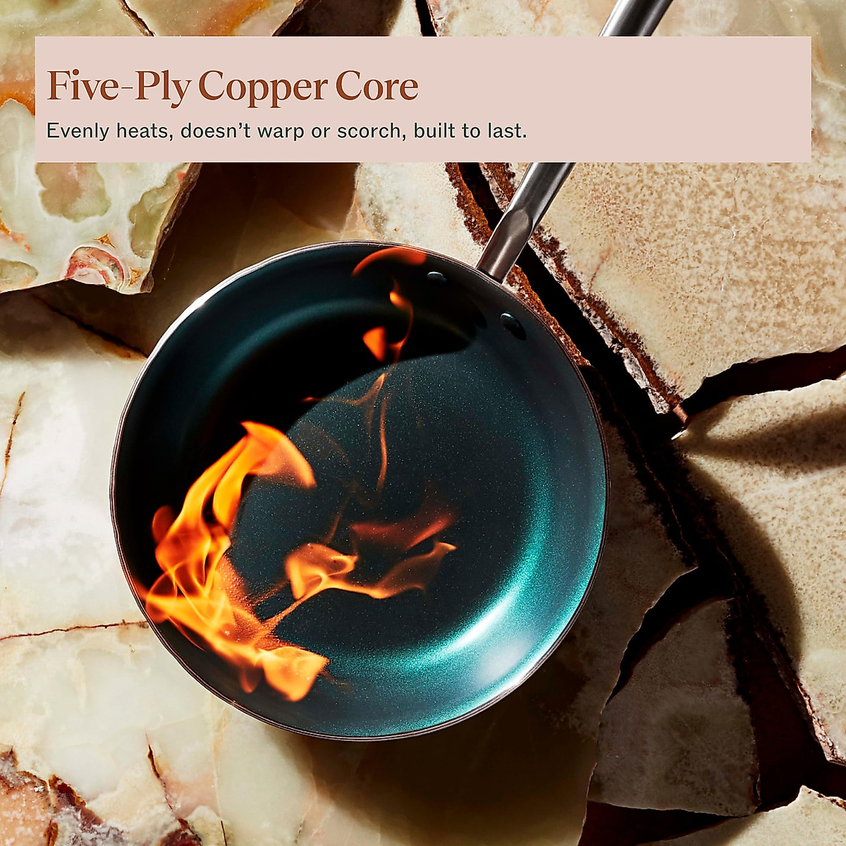 Material, The Copper Coated Pan, Durable, Clean Nonstick, Long Lasting, Dune