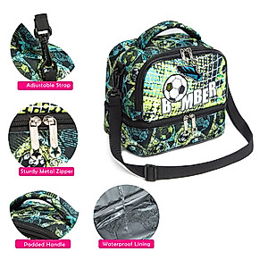 MOHCO Kids Lunch Bag Insulated Bento Cooler Bag Two compartments Cooler for Boys and Girls with Adjustable Strap Travel Lunch Tote