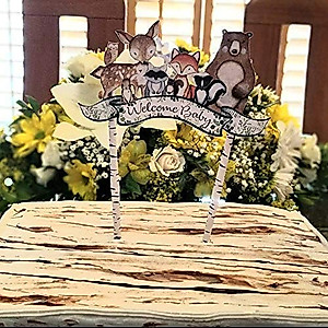 Woodland Baby Shower Cake Topper, Woodland Welcome Baby Topper, Woodland Animals, Baby Shower Decoration