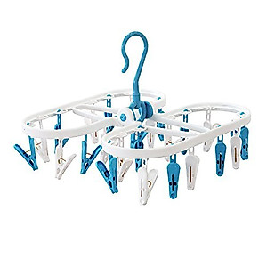MONSTA Living Laundry Drying Rack Dry Clothes Hanger with 24 Clips - Compact Portable Outdoor Indoor Clothesline Replacement to Dry Clothing with Clips (Hanger with 24 Clips)